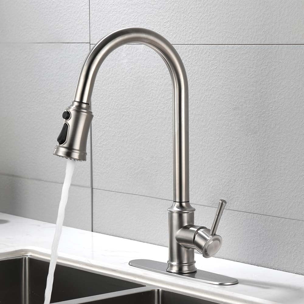 Cfowner Single Handle High Kitchen Faucet, Stainless Steel Sink Faucets ...