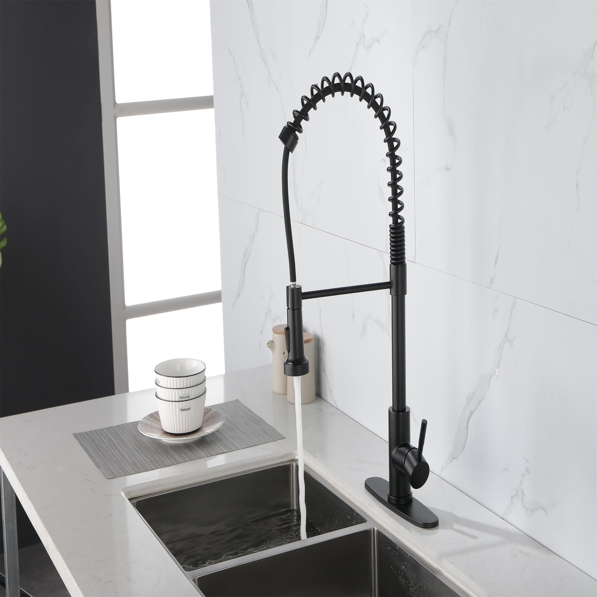 Cfowner Single Handle One Hole Kitchen Sink Faucet, Commercial Faucets ...