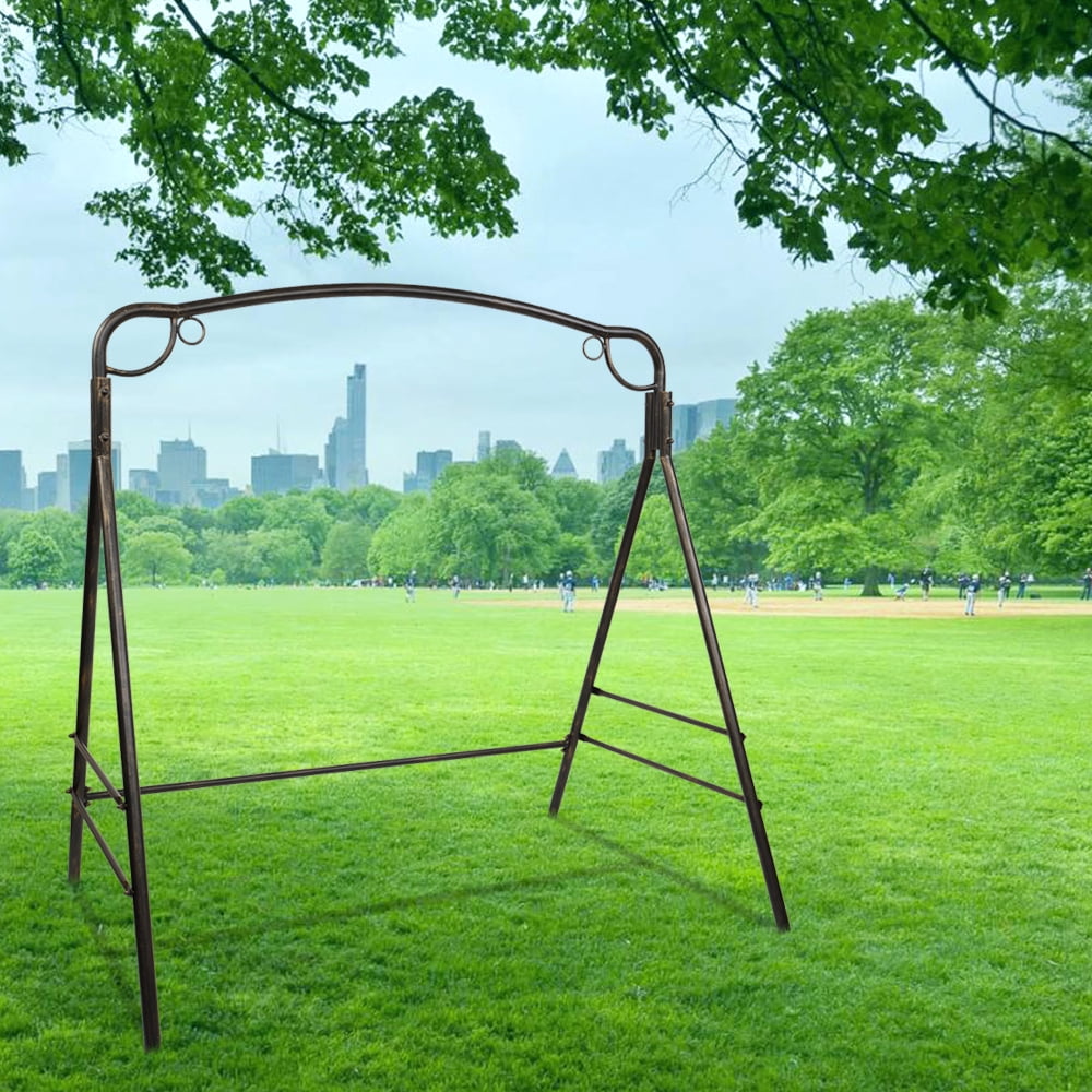 Cfowner Iron Porch Swing Stand, Metal Frame with Antique Bronze Finish ...