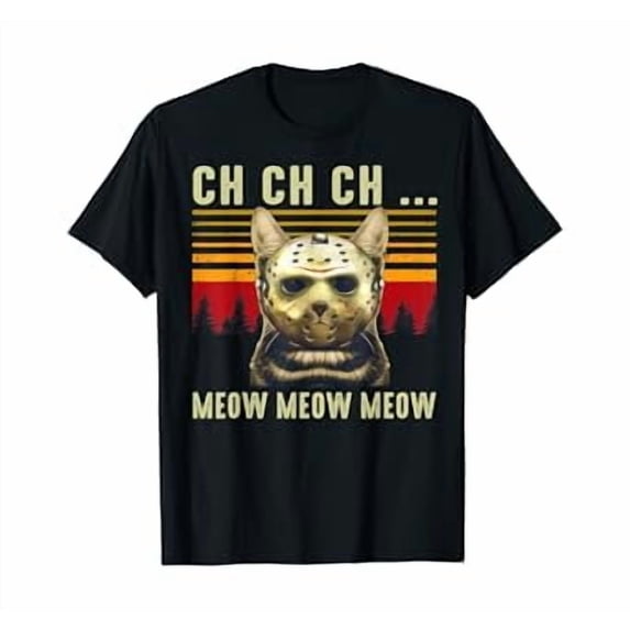 Ch Ch Ch Meow Meow Scary Friday Cat Unisex S-5XL T-Shirt - Walmart.com