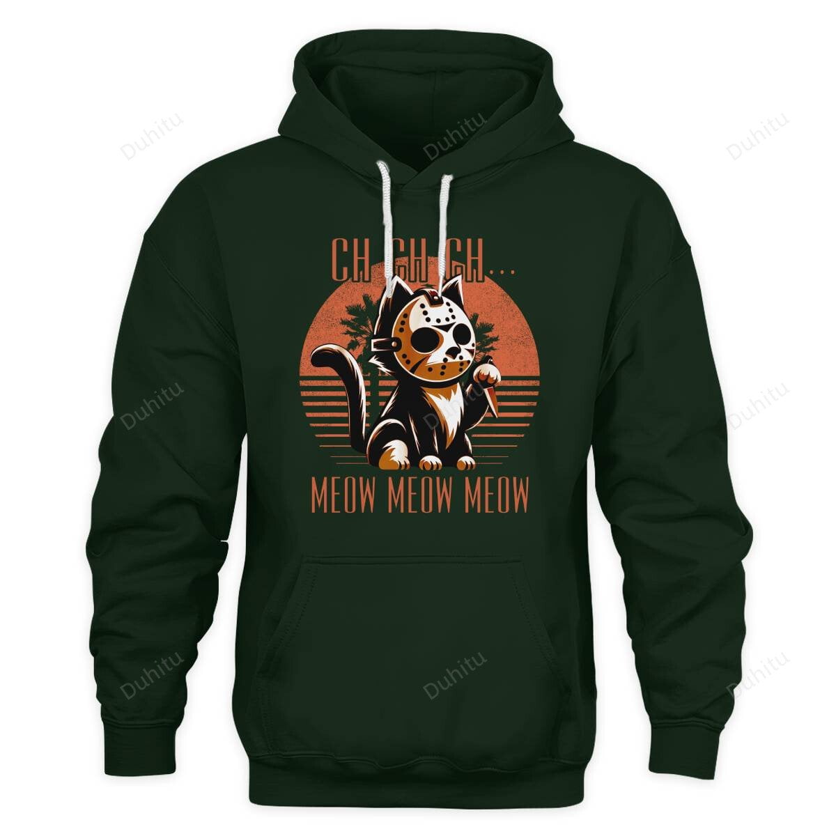 Ch Ch Meow Meow Meow Funny Animal Horror Movie Cute Kitten Hoodie ...