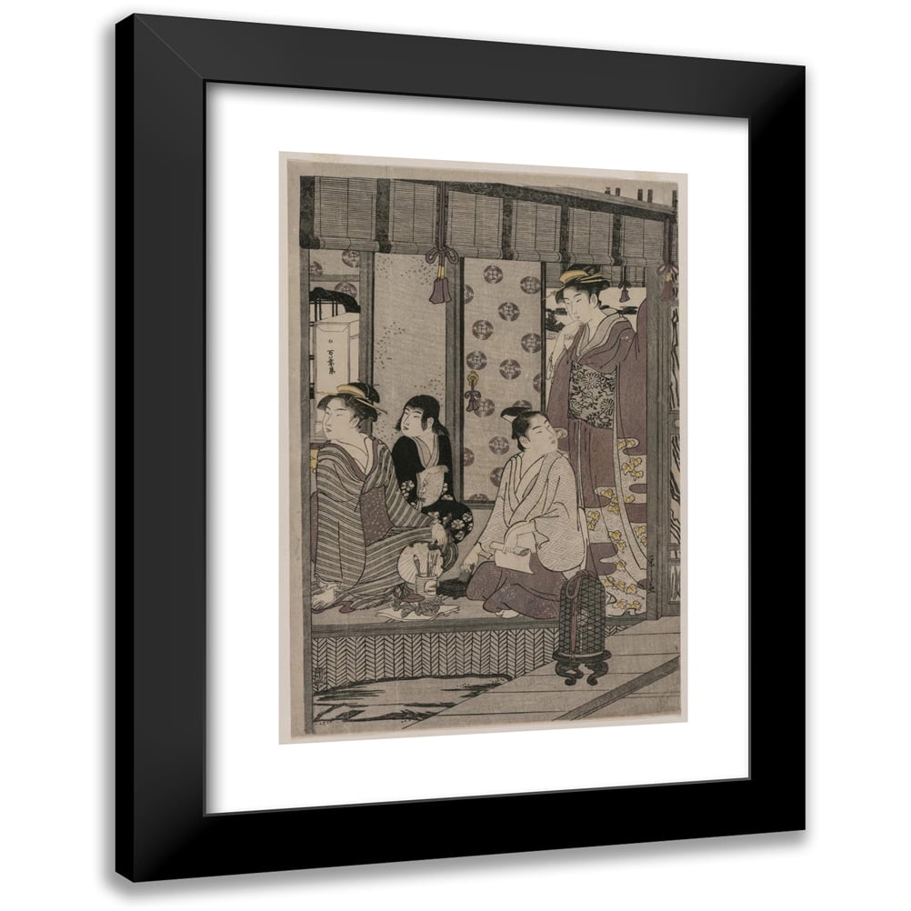 Chōbunsai Eishi 17x24 Black Modern Framed Museum Art Print Titled ...