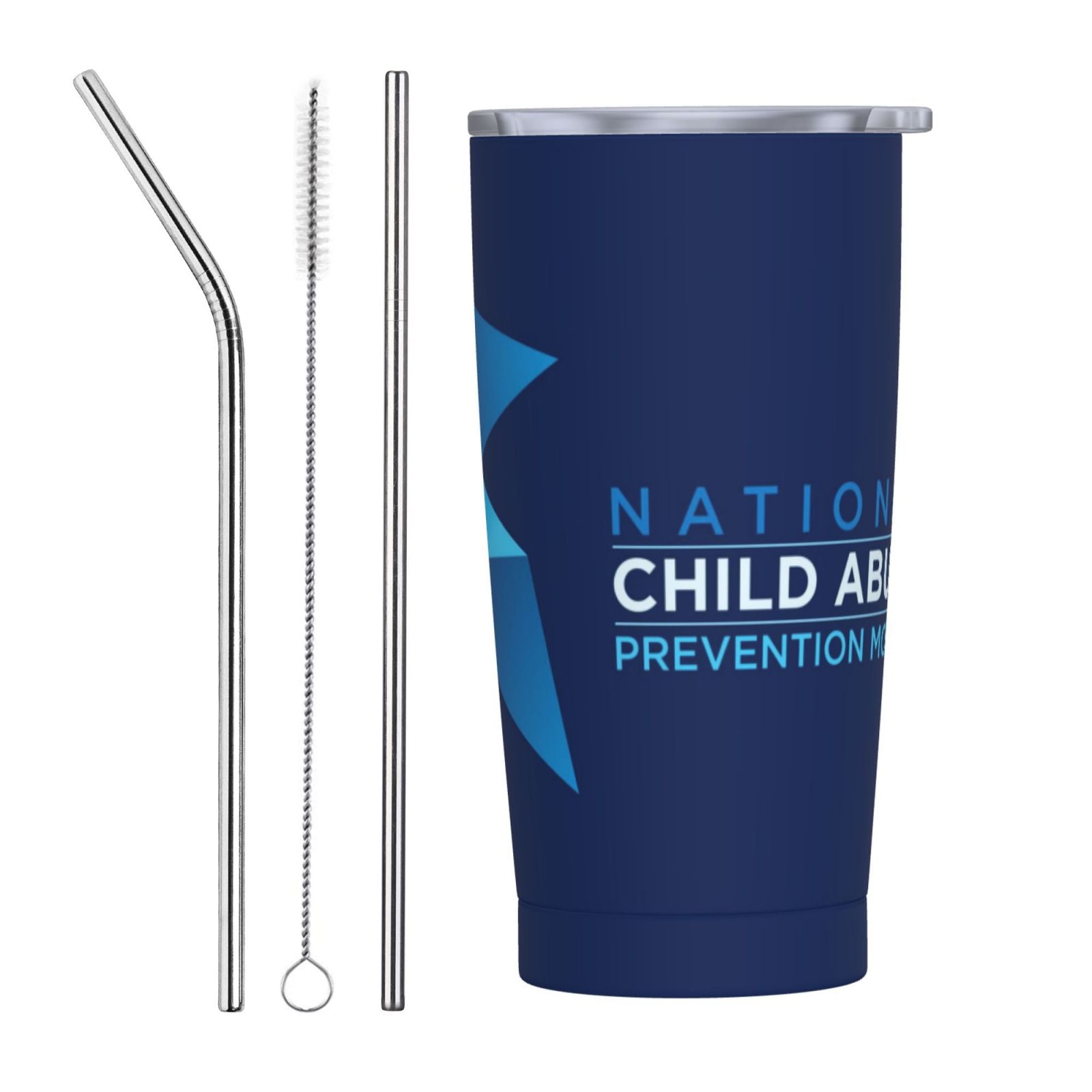 Ch-ild Abuse Prevention Awareness Month Blue Ribbon 20oz Stainless ...