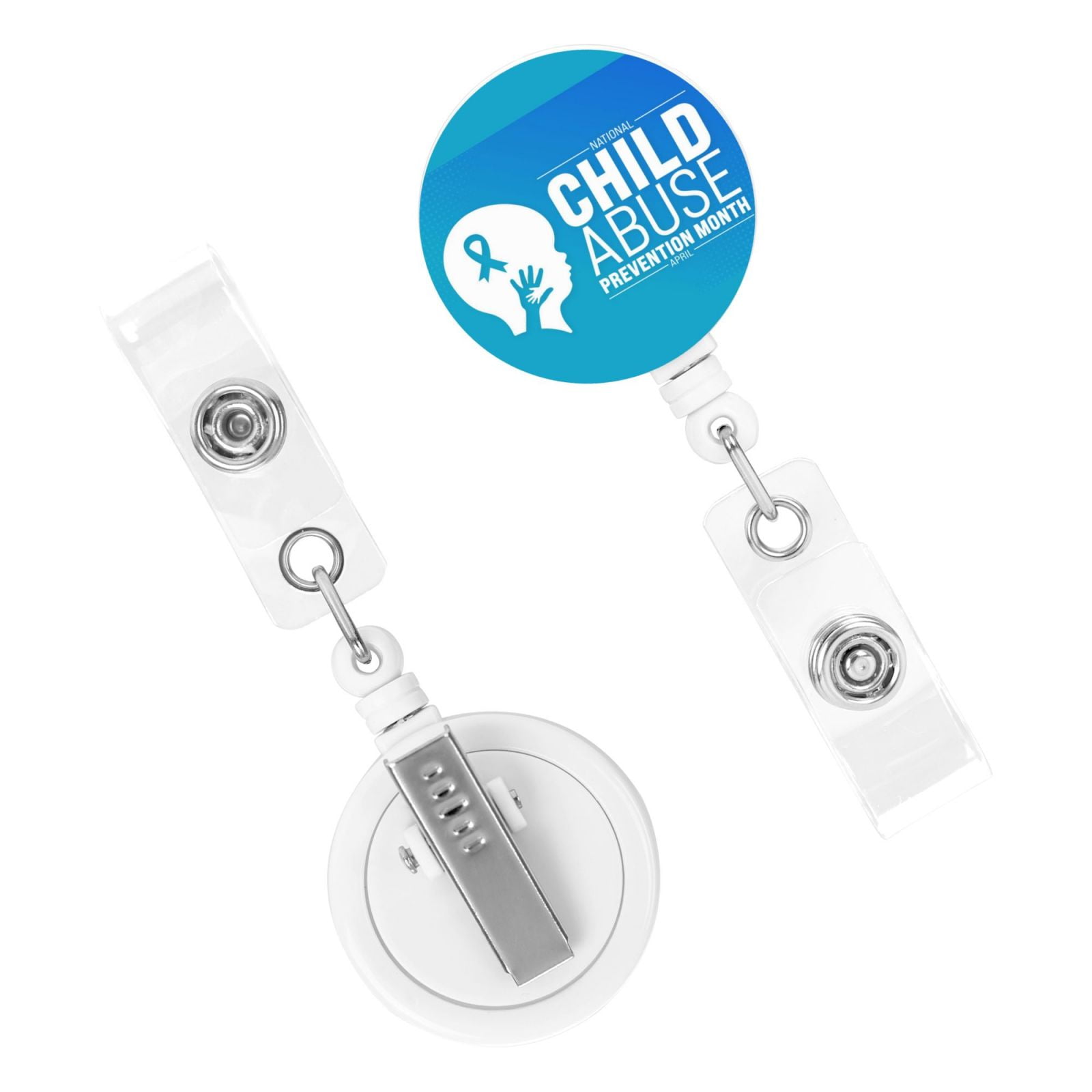 Ch-ild Abuse Prevention Awareness Month Blue Ribbon Badge Reel ...