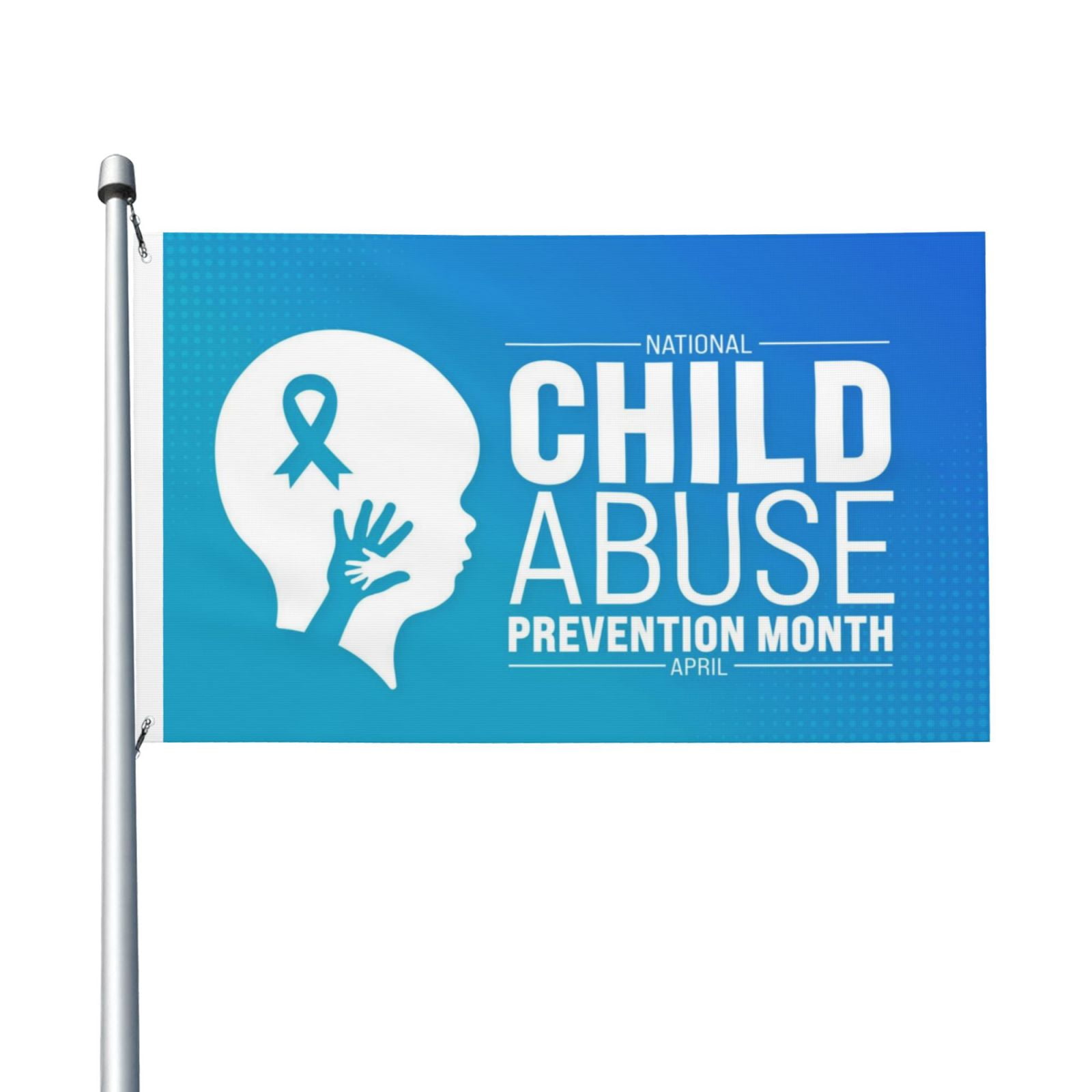 Ch-ild Abuse Prevention Awareness Month Blue Ribbon Flag Banner 3*5 Ft ...