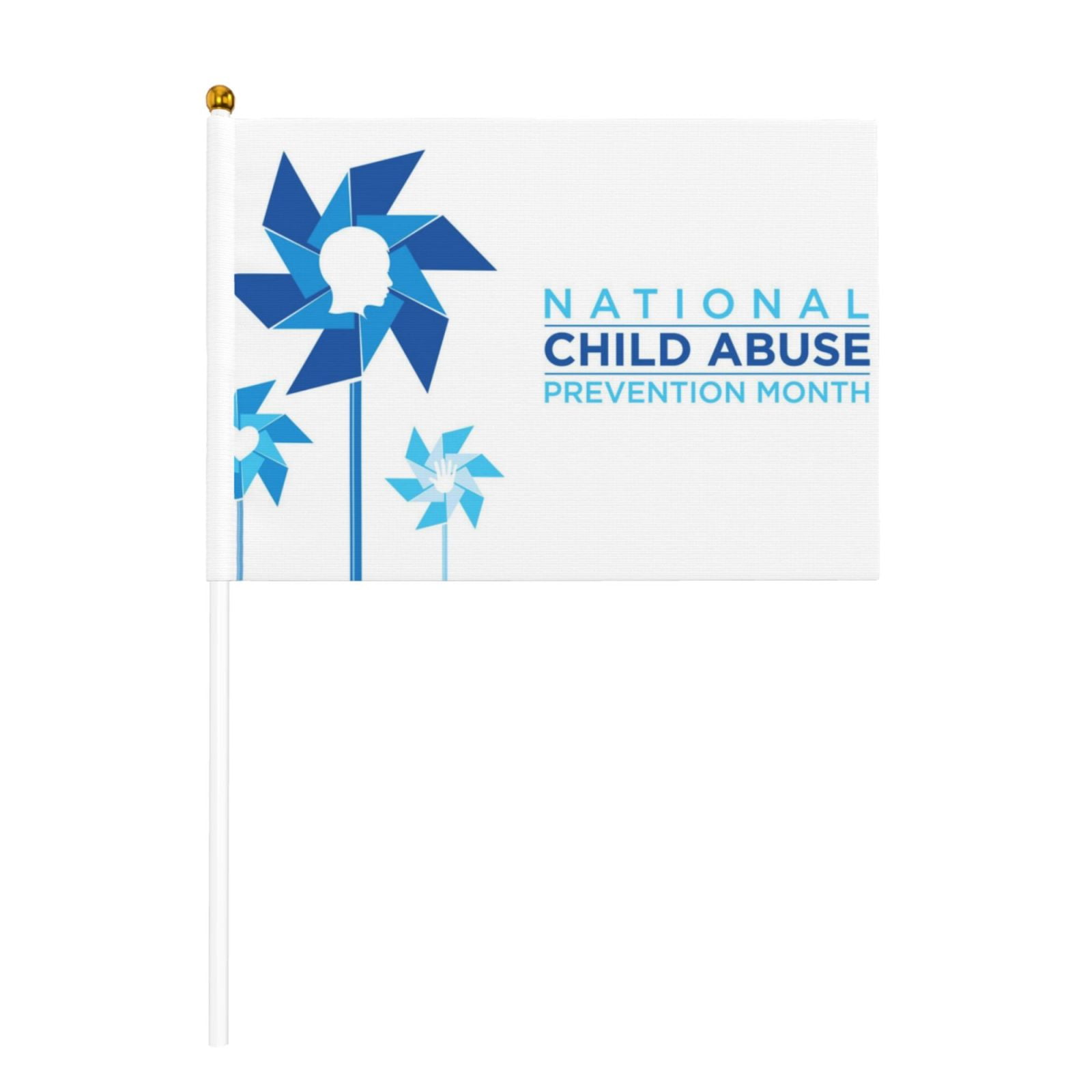 Ch-ild Abuse Prevention Awareness Month Blue Ribbon Flag Small Mini ...