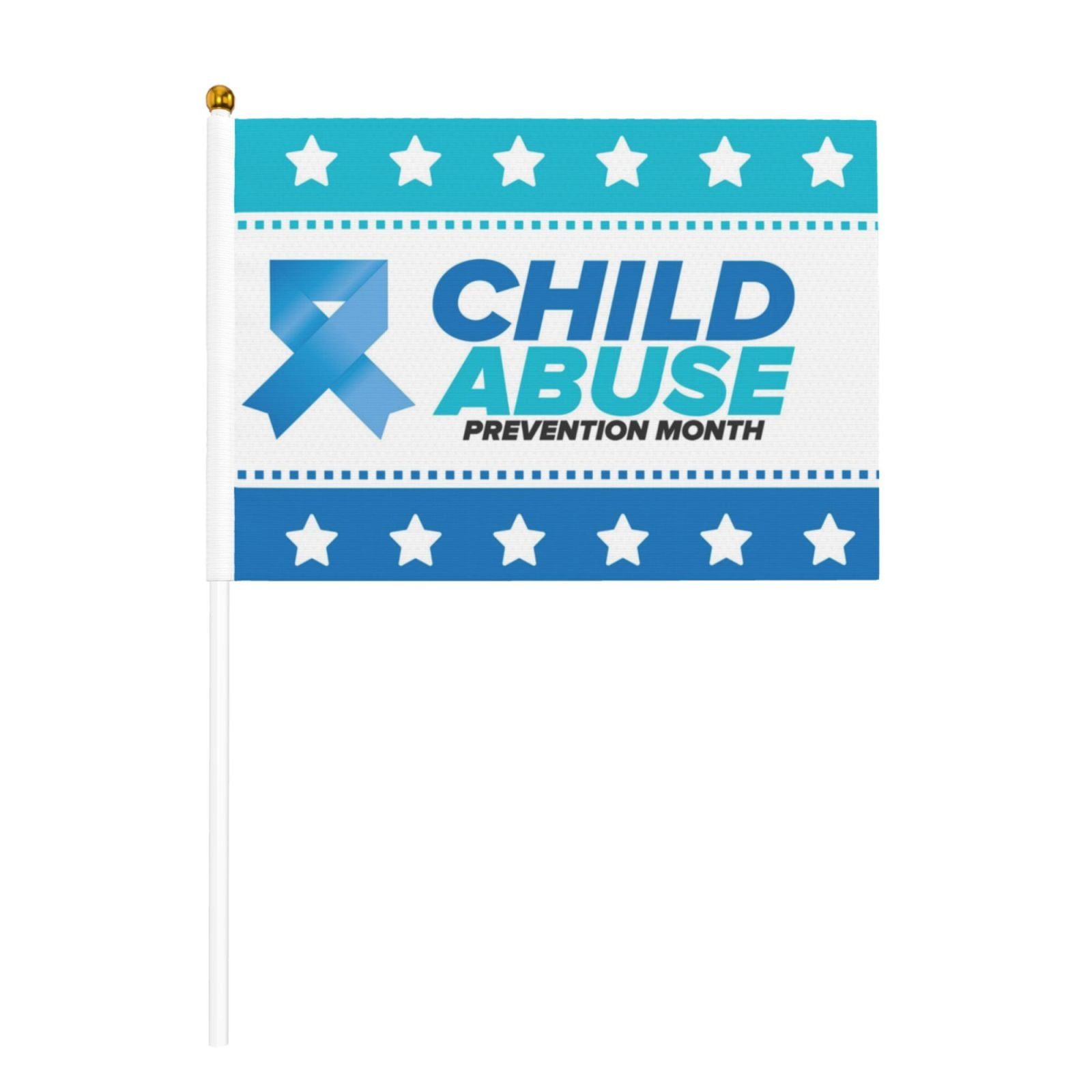 Ch-ild Abuse Prevention Awareness Month Blue Ribbon Flag Small Mini ...