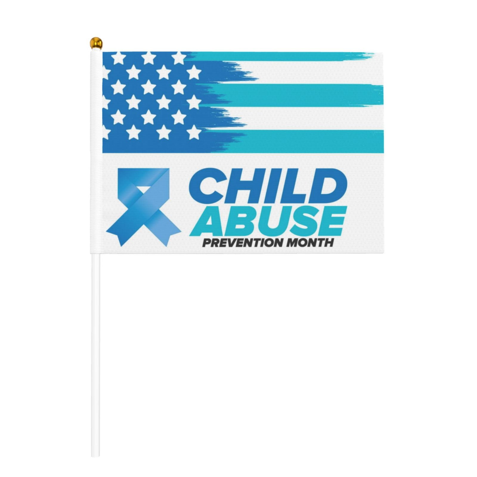 Ch-ild Abuse Prevention Awareness Month Blue Ribbon Flag Small Mini ...