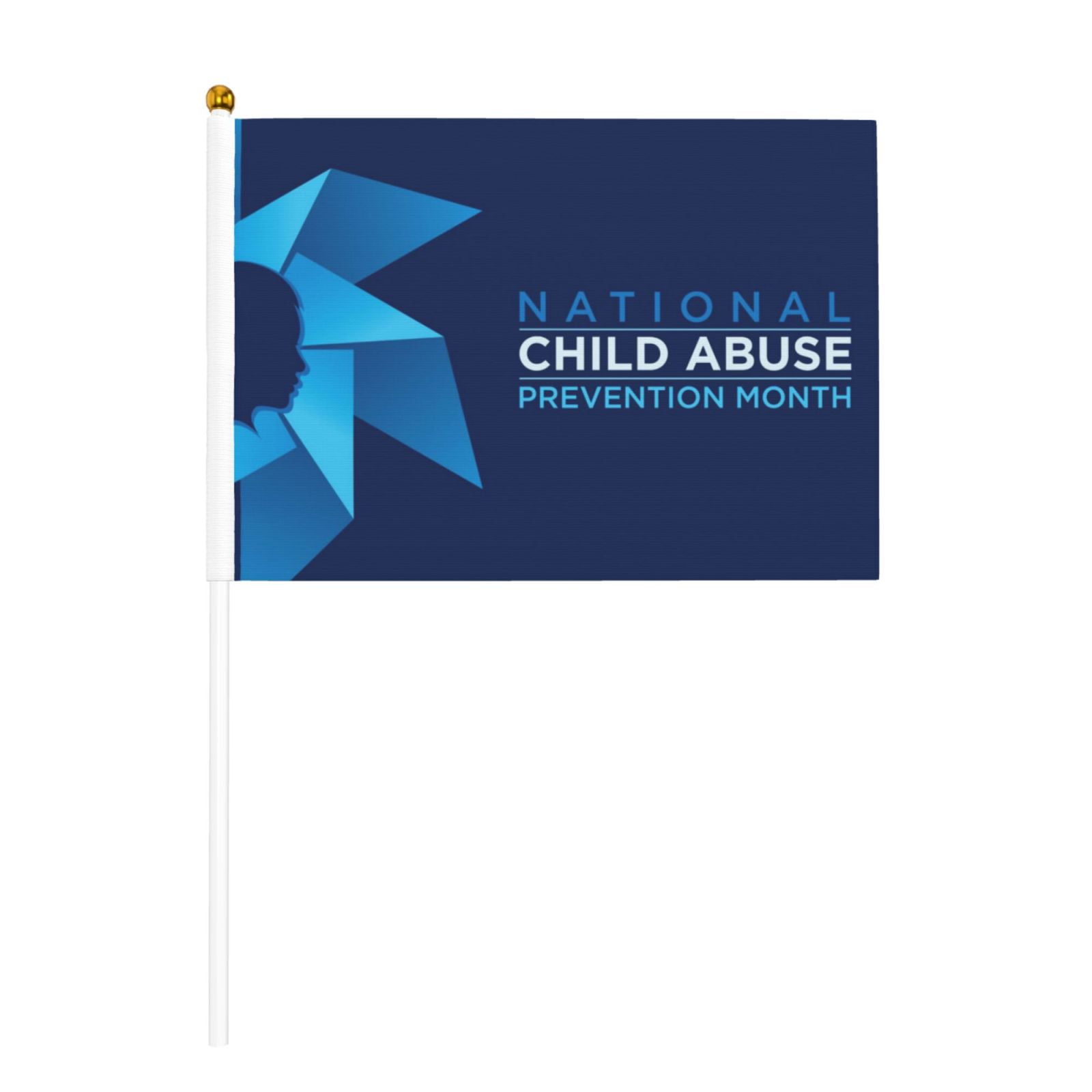 Ch-ild Abuse Prevention Awareness Month Blue Ribbon Flag Small Mini ...