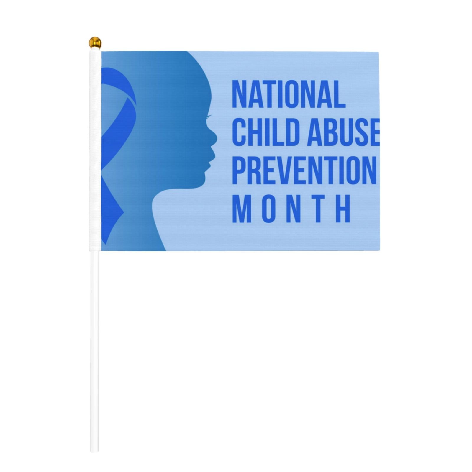 Ch-ild Abuse Prevention Awareness Month Blue Ribbon Flag Small Mini ...