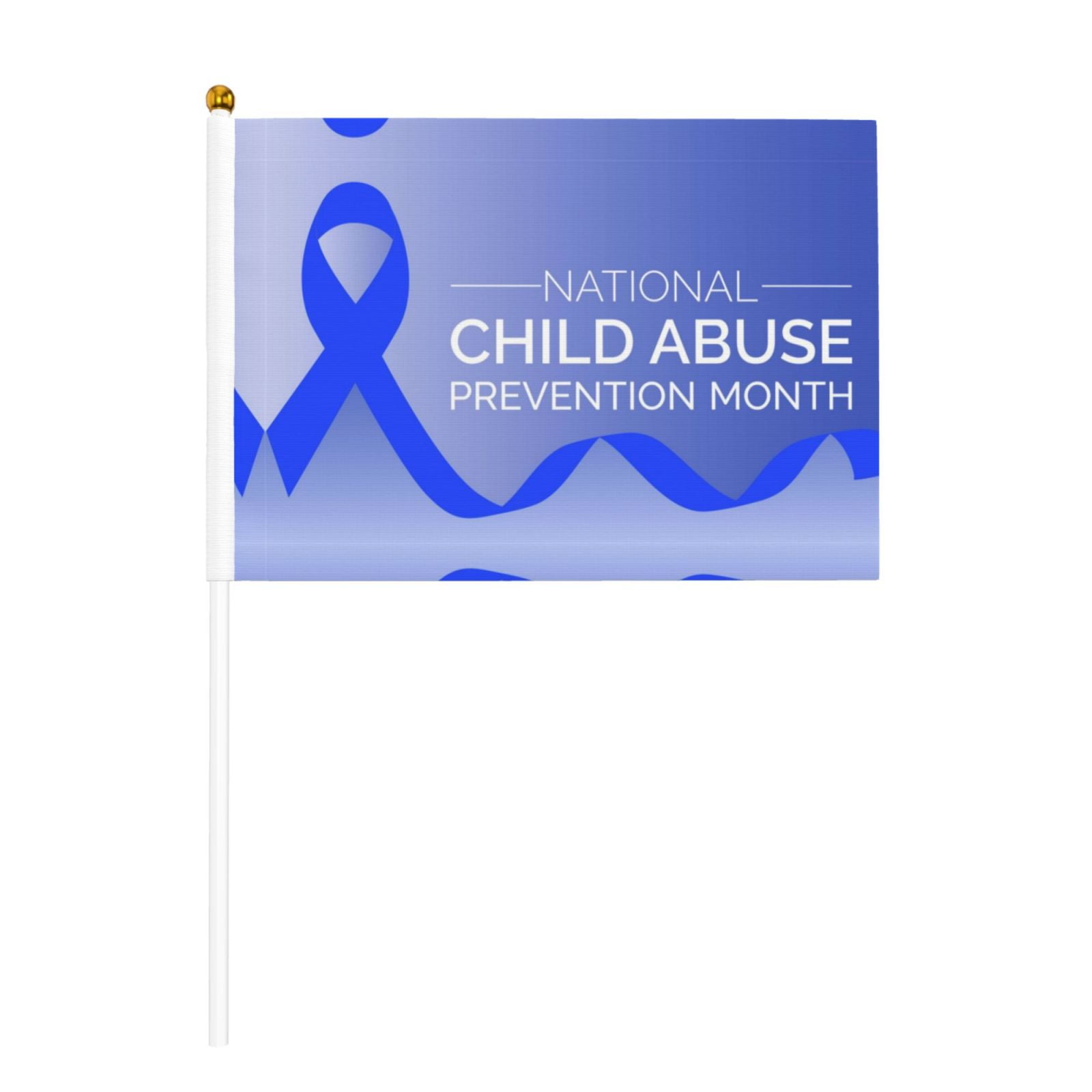 Ch-ild Abuse Prevention Awareness Month Blue Ribbon Flag Small Mini ...