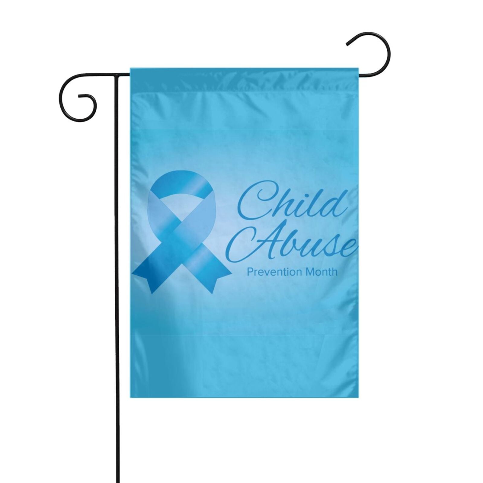 Ch-ild Abuse Prevention Awareness Month Blue Ribbon Garden Flag Double ...