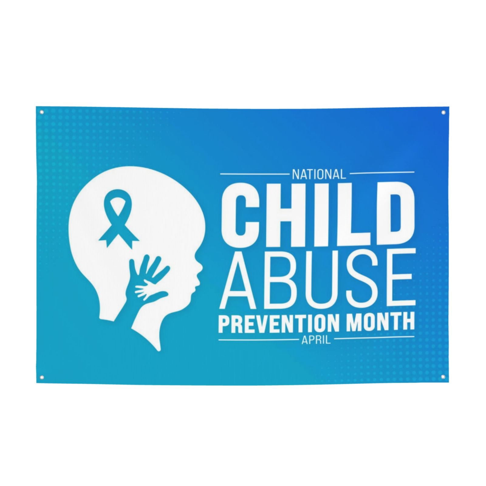 Ch-ild Abuse Prevention Awareness Month Blue Ribbon Large Banner Party ...