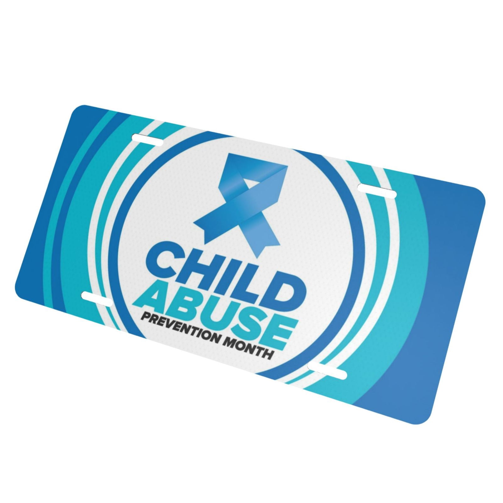 Ch-ild Abuse Prevention Awareness Month Blue Ribbon License Plate Funny ...