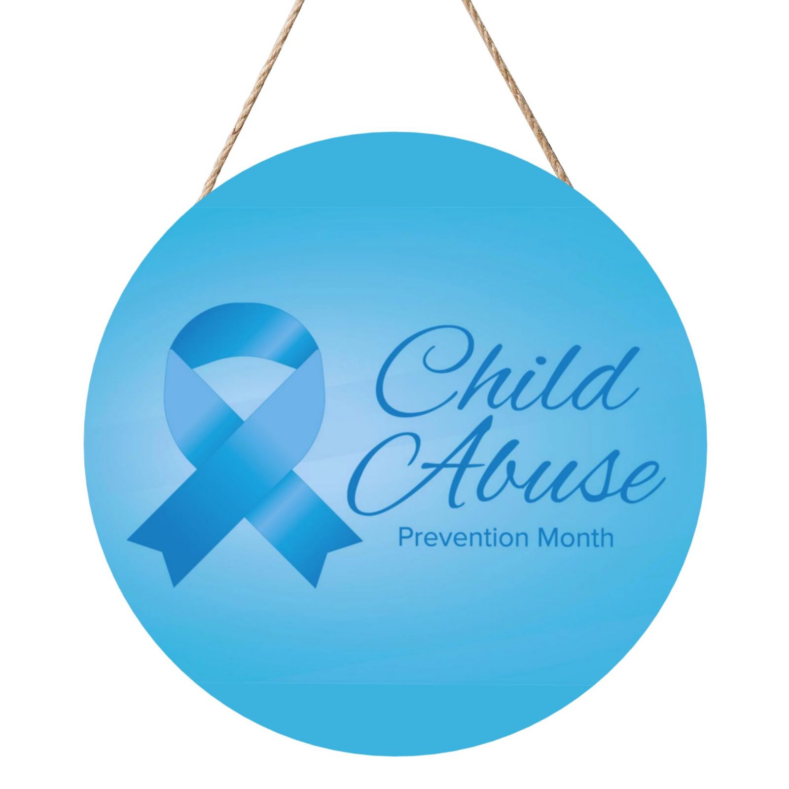 Ch-ild Abuse Prevention Awareness Month Blue Ribbon Wooden Hanging Sign ...