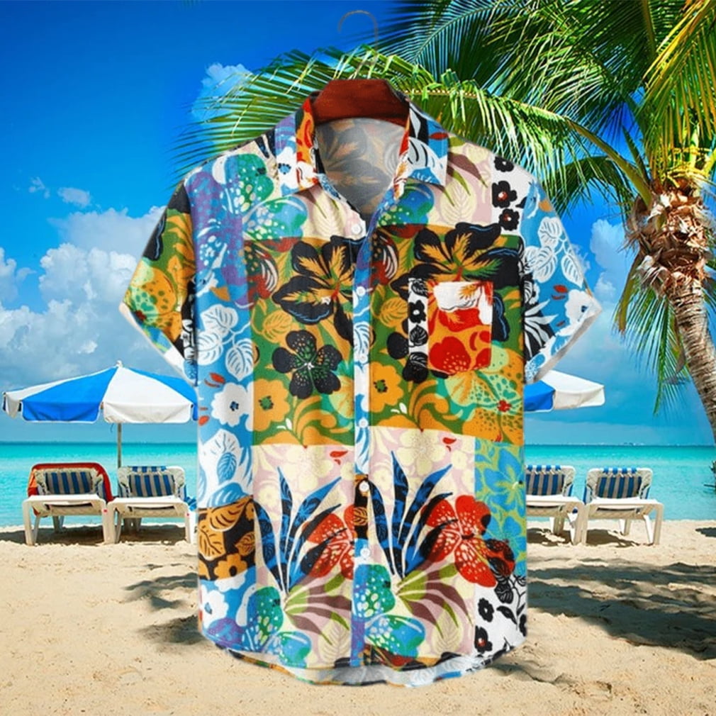 ChArmkpR European and American men s Hawaiian holiday style flower ...