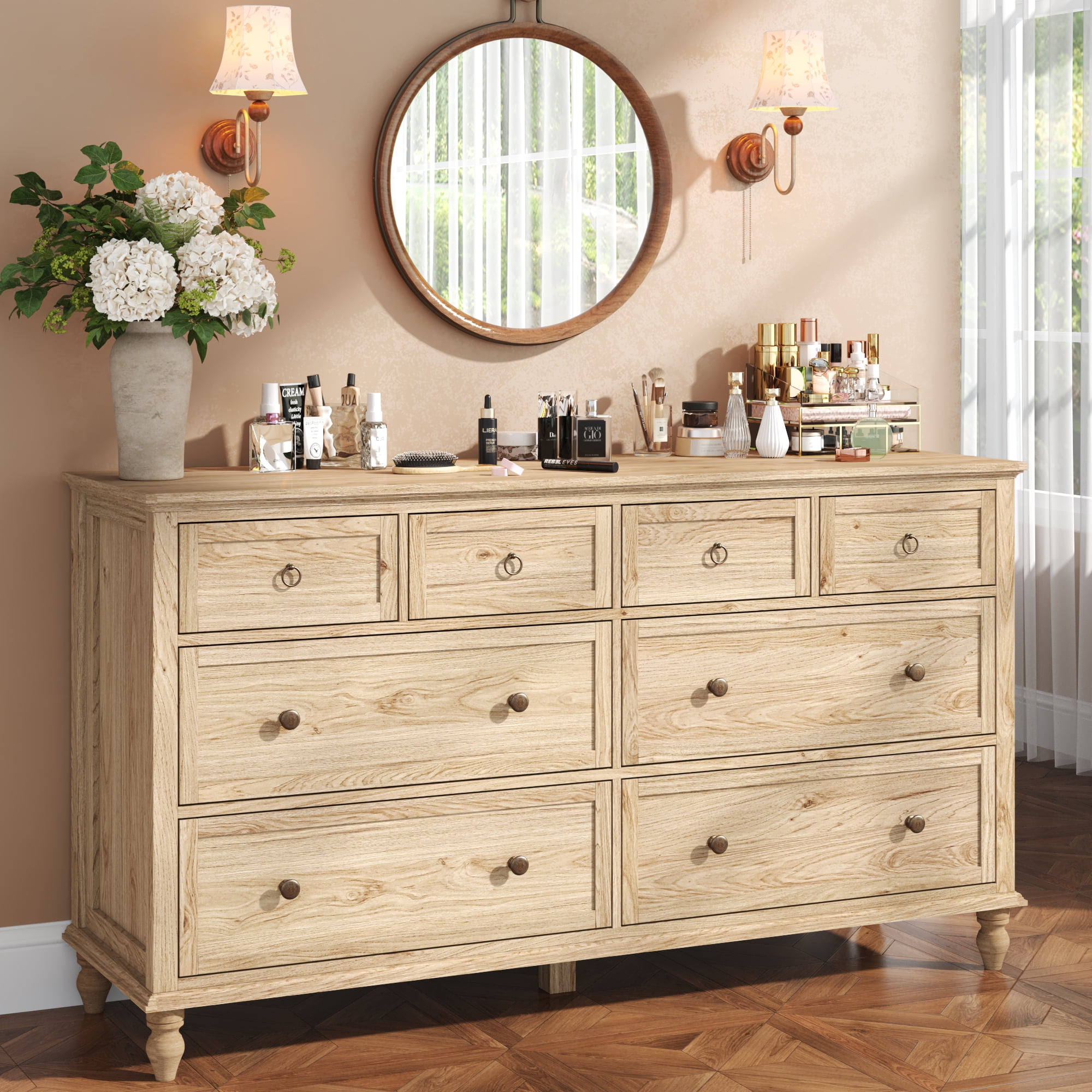 ChVans 65 inch Large Long Drawer Dresser, 8 Drawer Dresser for Bedroom ...