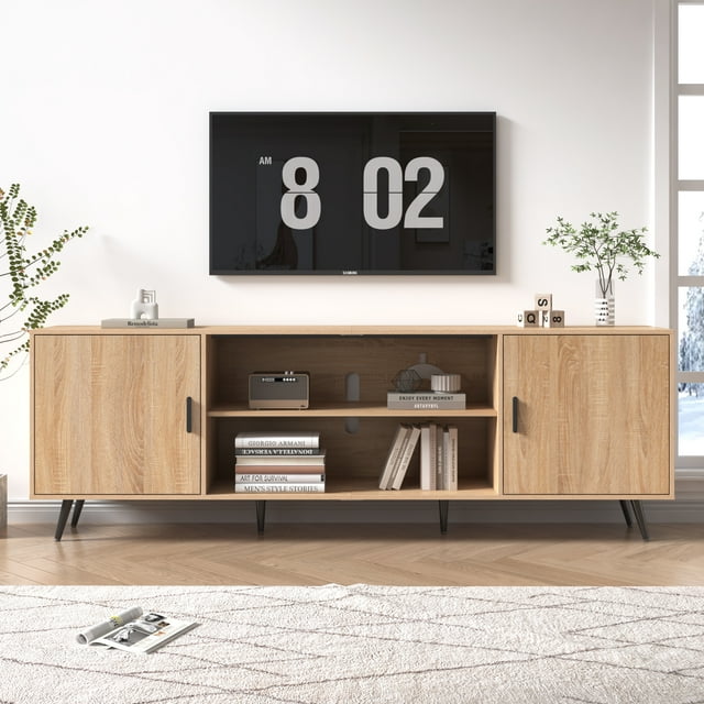 ChVans 80 Inch Mid Century Modern TV Stand for TVs up to 90 inches ...