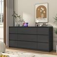 ChVans Black 9 Drawer Dresser for Bedroom with Charging Station, 63 ...