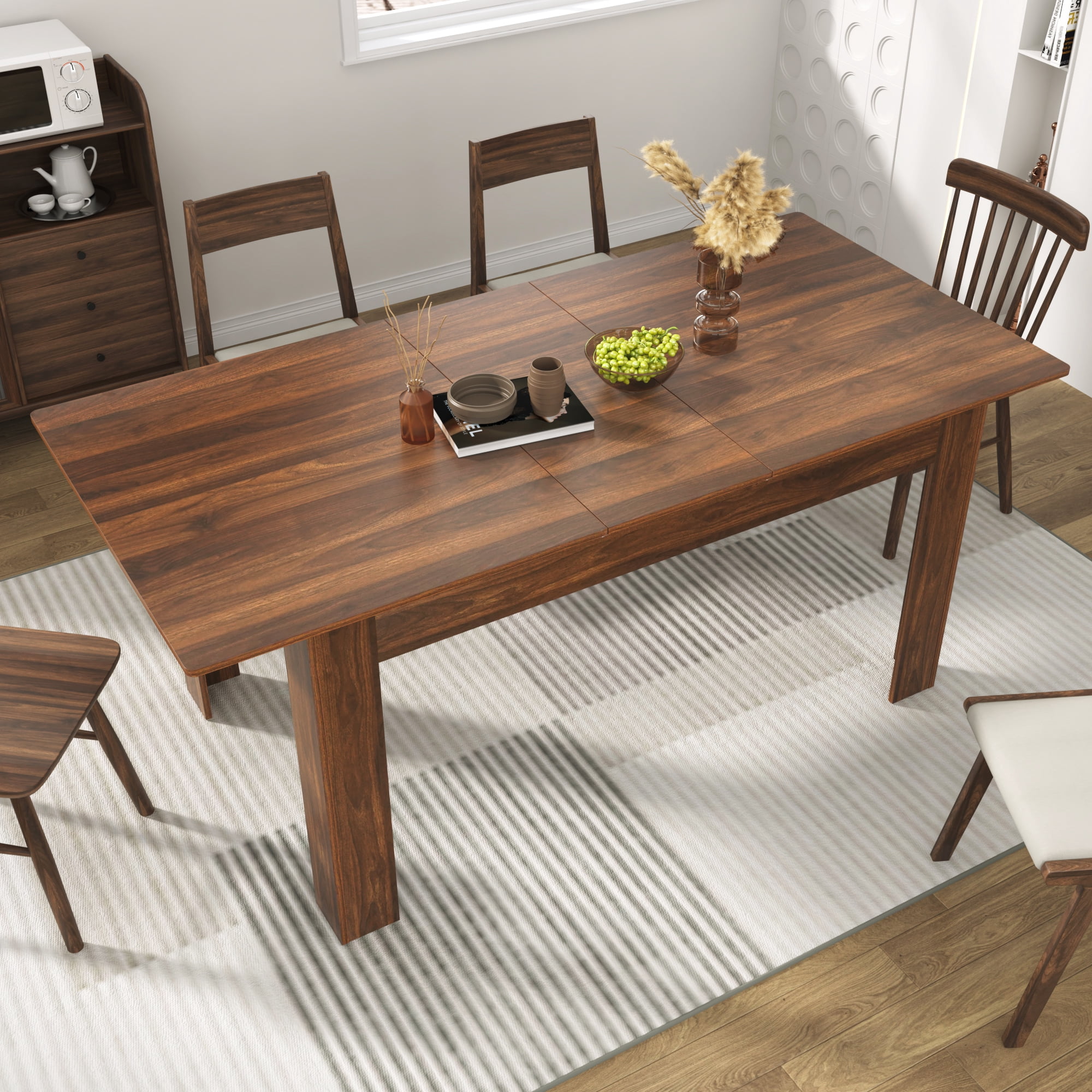 ChVans Extendable Dining Table for 8-12 Person, Large Wood Kitchen ...