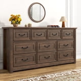 ChVans Farmhouse 10 Drawers Dresser for Bedroom, 63'' Wide Wood Rustic ...