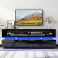 ChVans Large LED TV Stand for 65/75" TV, Living Room Entertainment ...