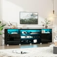 ChVans Large LED TV Stand for 80/85/90 inch TV, High Glass Modern ...