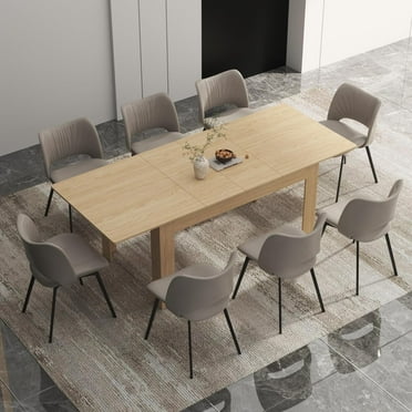 Dextrus Dining Table for 6-8, 71" Rectangular Wood Farmhouse Kitchen ...