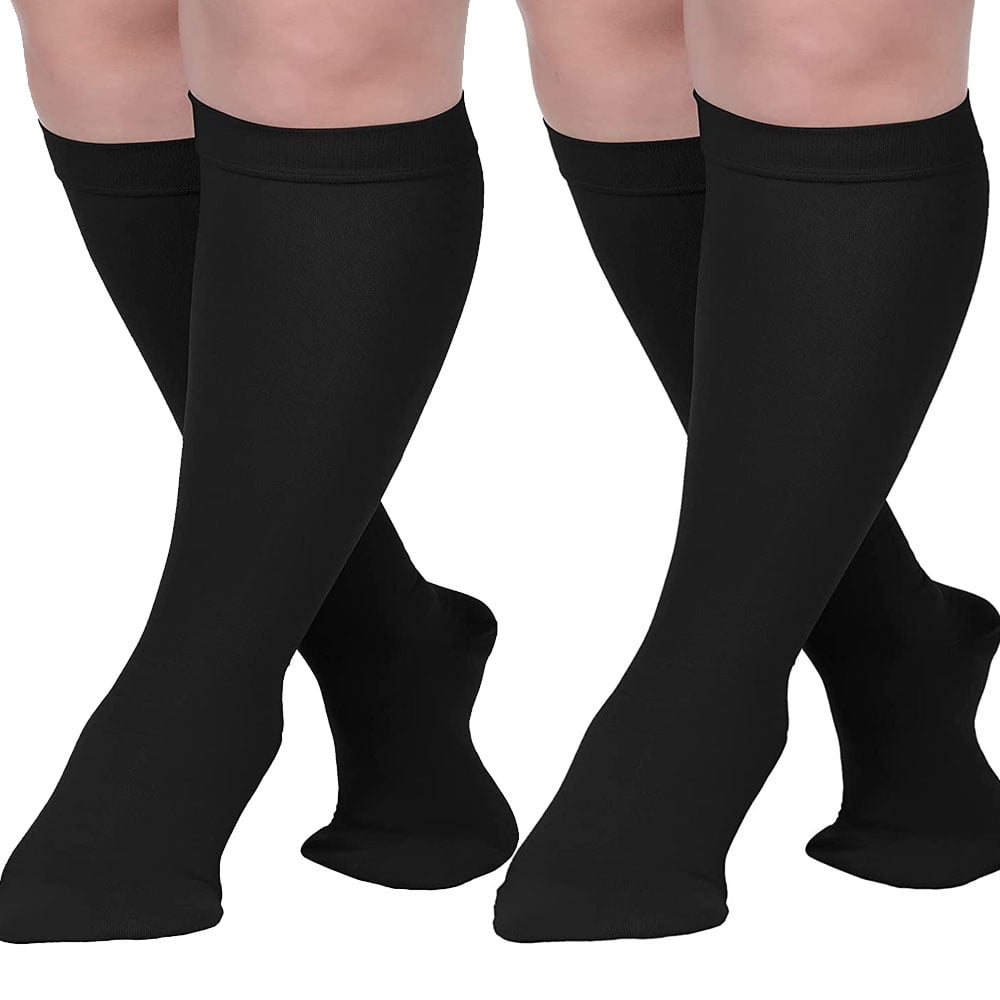 ChYoung 2 Pack 3XL Plus Size Sports Compression Socks for Women Men ...