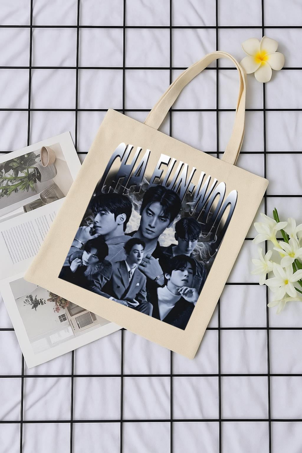Cha Eun Woo Vintage Graphic Bag Bag, Cha Eun Woo Kdrama Bag , Cha Eun ...