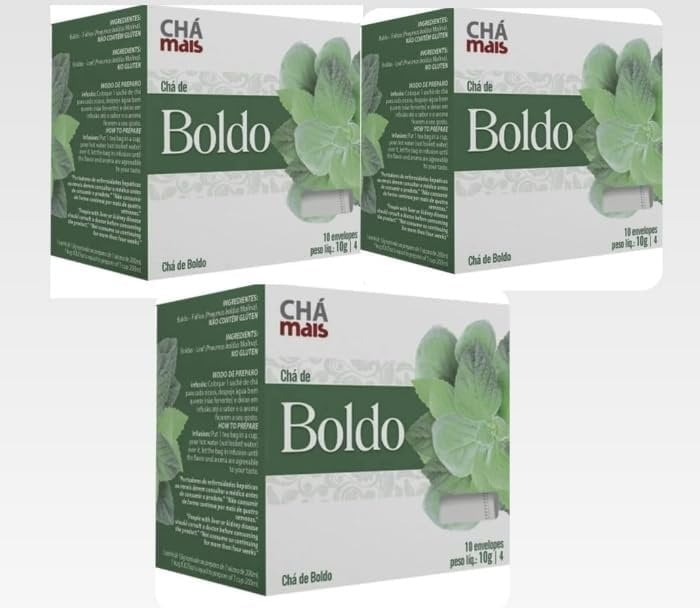 Cha Mais Brasileiro Boldo Pack of 3x10g Brazilian Tea Boldus Leaf ...
