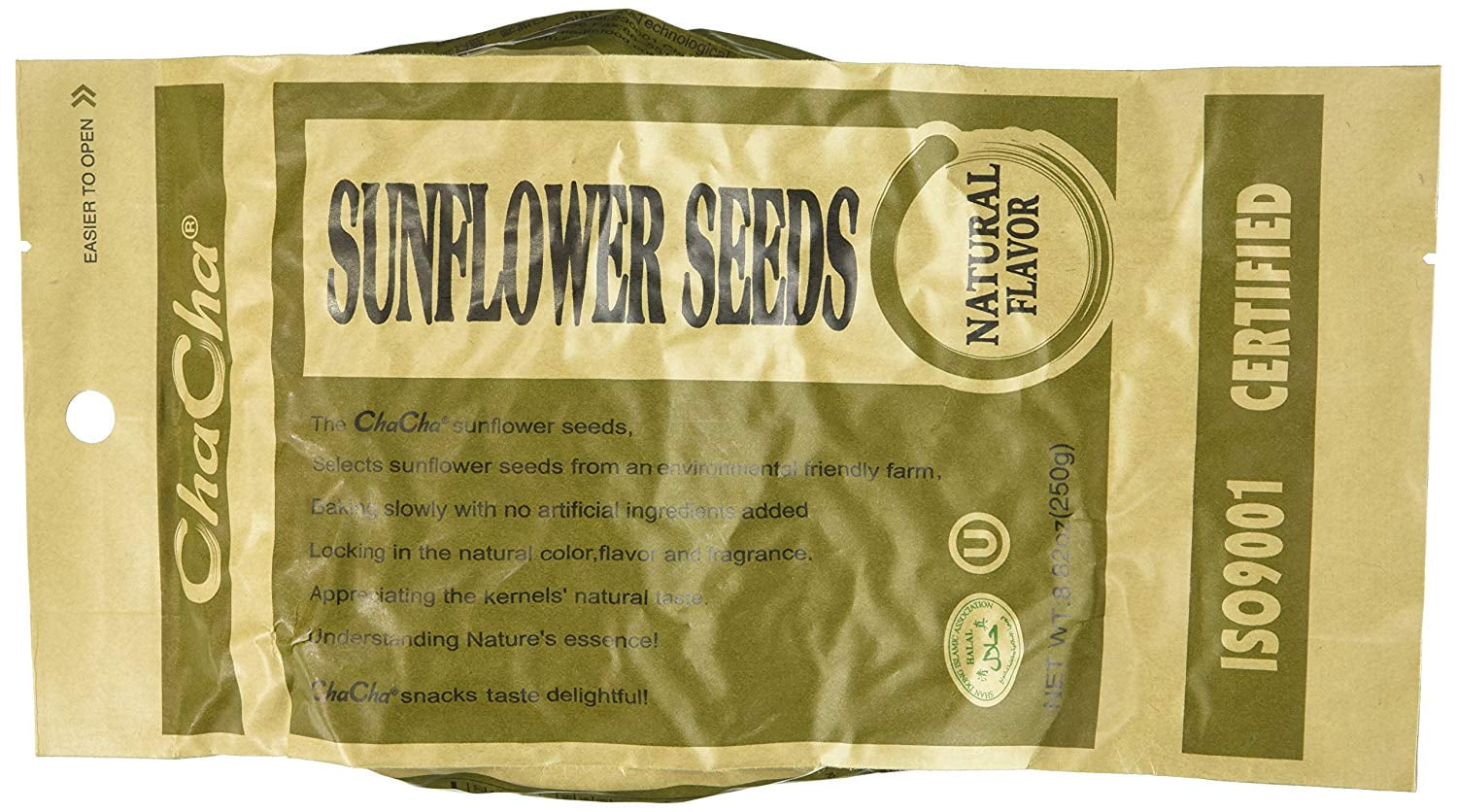 ChaCha Roasted and Salted Sunflower Seeds - Natural Flavor, 250g/8.8 oz ...