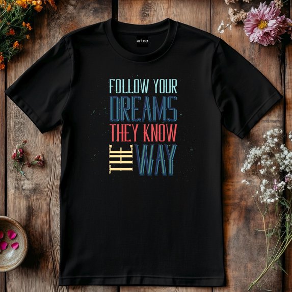 ChaChaCoo Follow Your Dreams T-Shirt – Vintage Inspirational Shirt ...