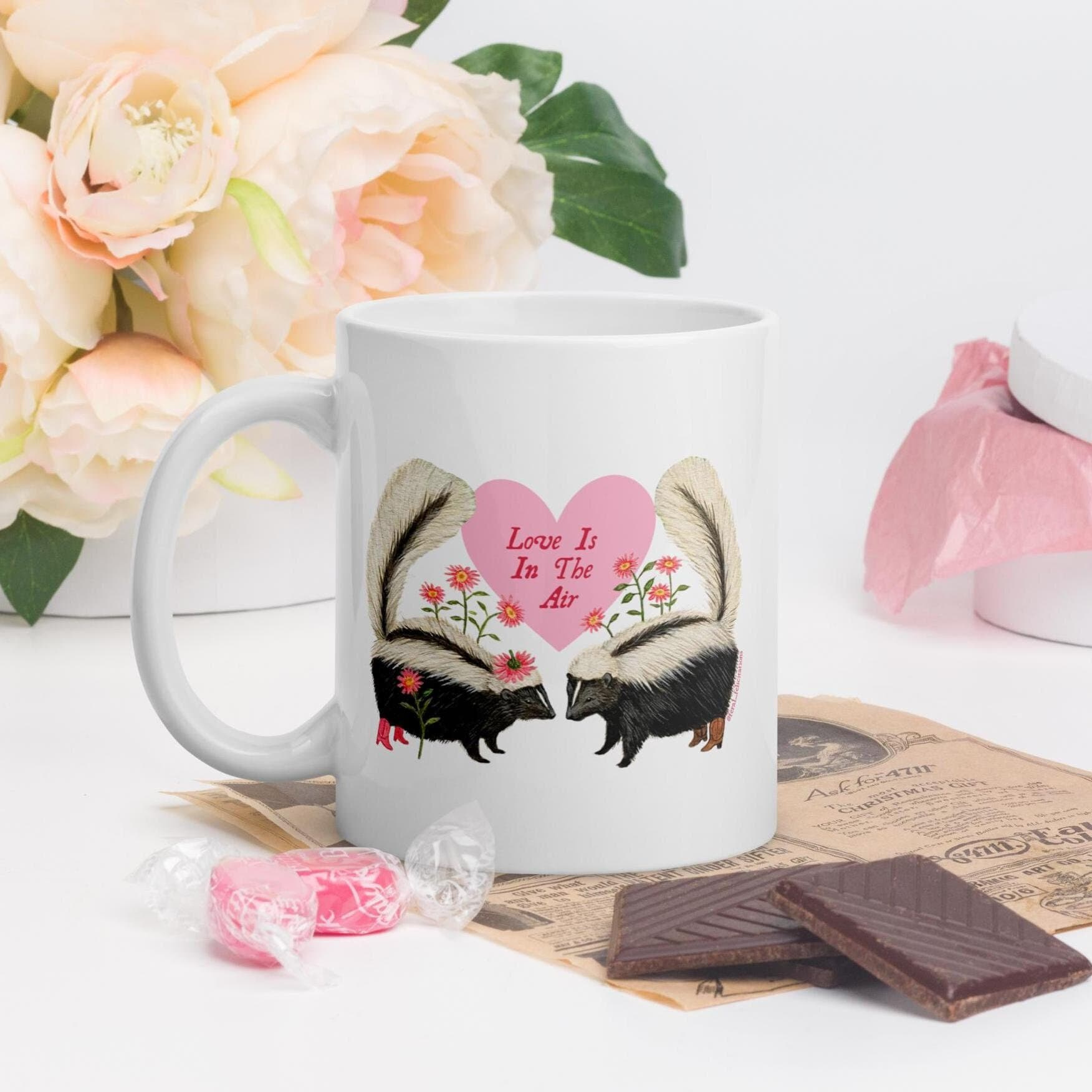 ChaChaCoo Love is in the Air Cute Skunk Mug - Original Art by Feral ...
