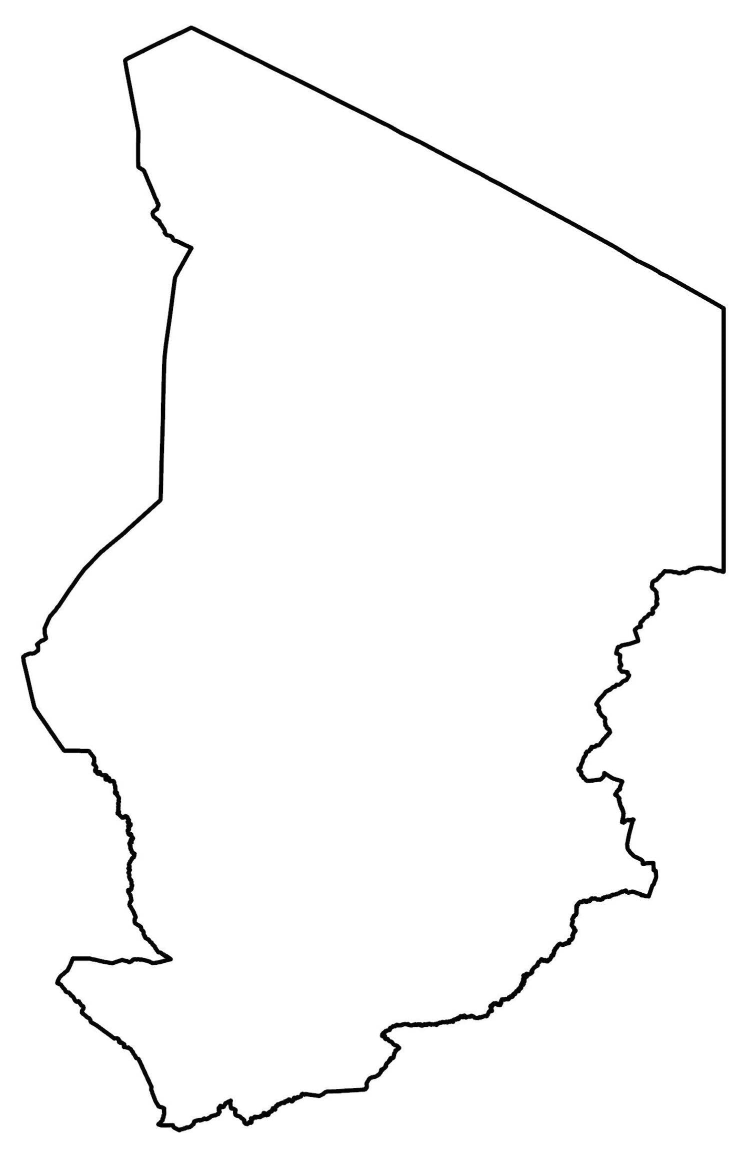 Chad Blank Outline Map GLOSSY POSTER PICTURE PHOTO PRINT BANNER ...