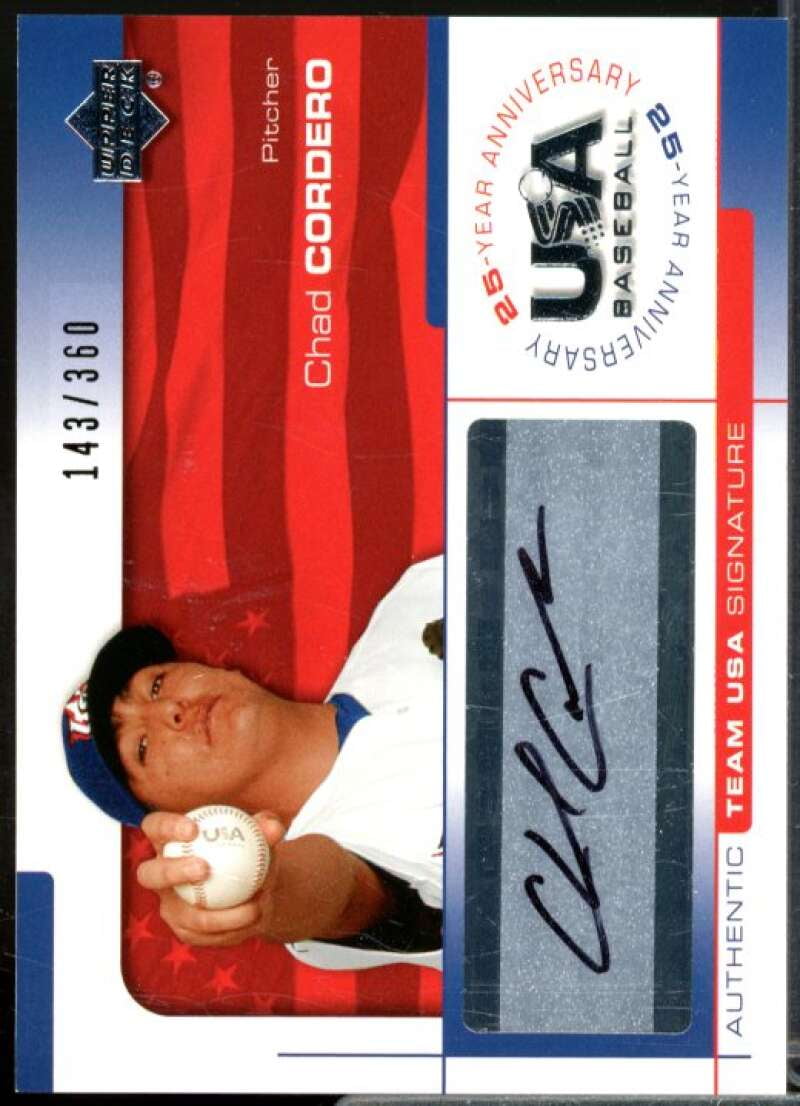 Chad Cordero/360 2004 USA Baseball 25th Anniversary Signatures Black ...