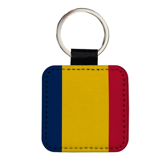 Chad Country Flag Faux Leather Square Keychain - Walmart.com