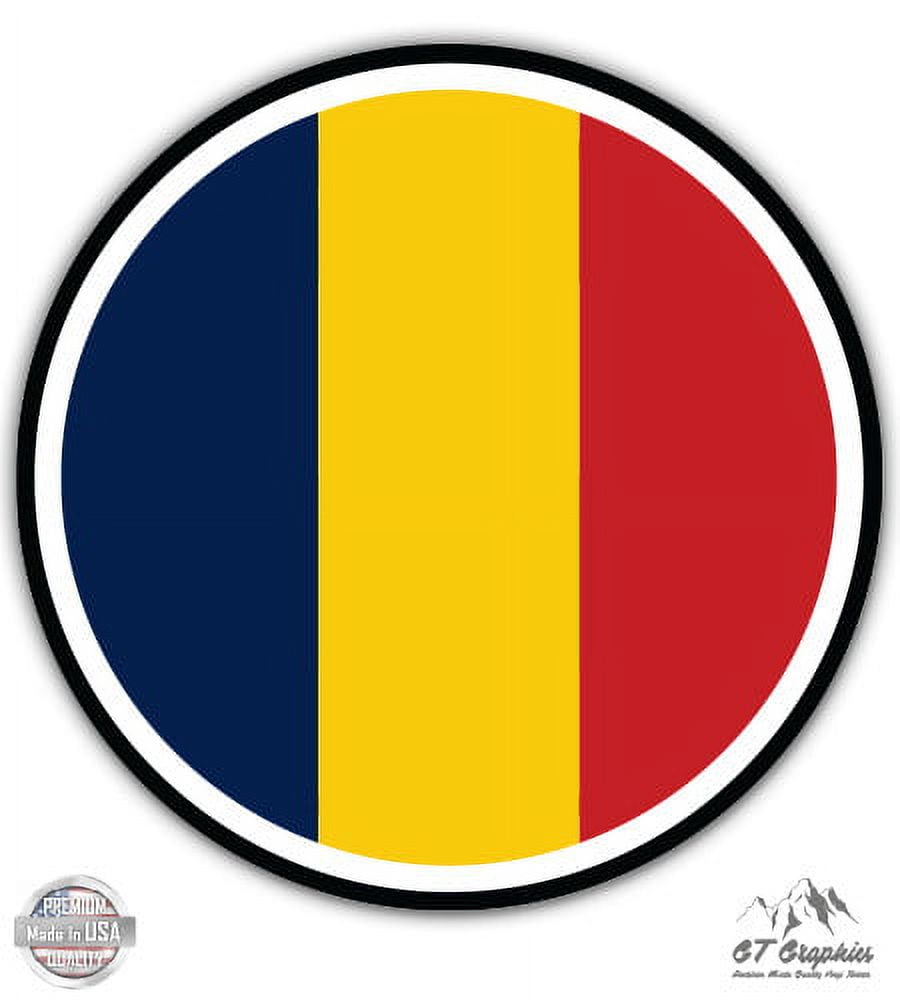 Chad Flag - 8" Vinyl Sticker - For Car Laptop I-Pad - Waterproof Decal ...
