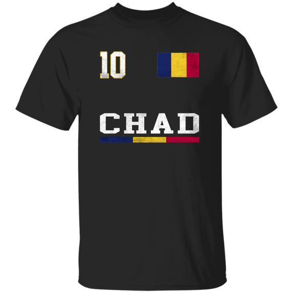 Chad Flag Emblem Chadian Pride Proud Men Women Soccer Fan T-Shirt ...