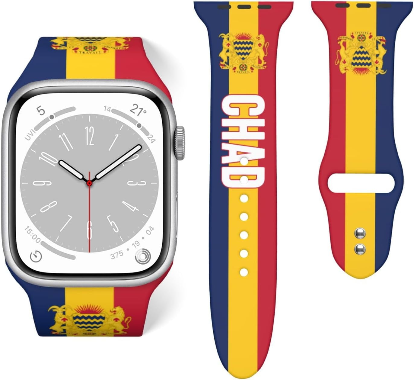 Chad Flag Watch Band For Apple Wristband Band For Iwatch Series Soft ...