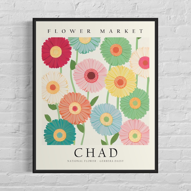 Chad Flower Market Print, Gerbera Daisy Botanical - Walmart.com