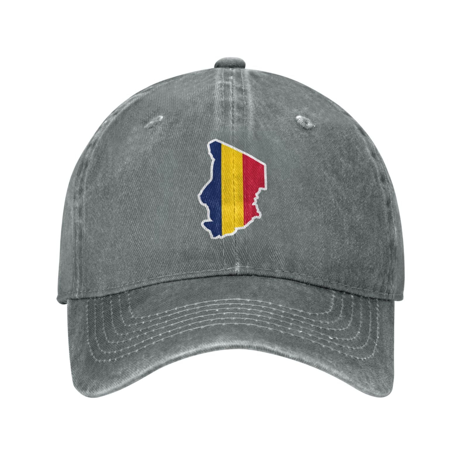 Chad Map Flag Adult Adjustable Classic Washed Casquette Cap Hat ...
