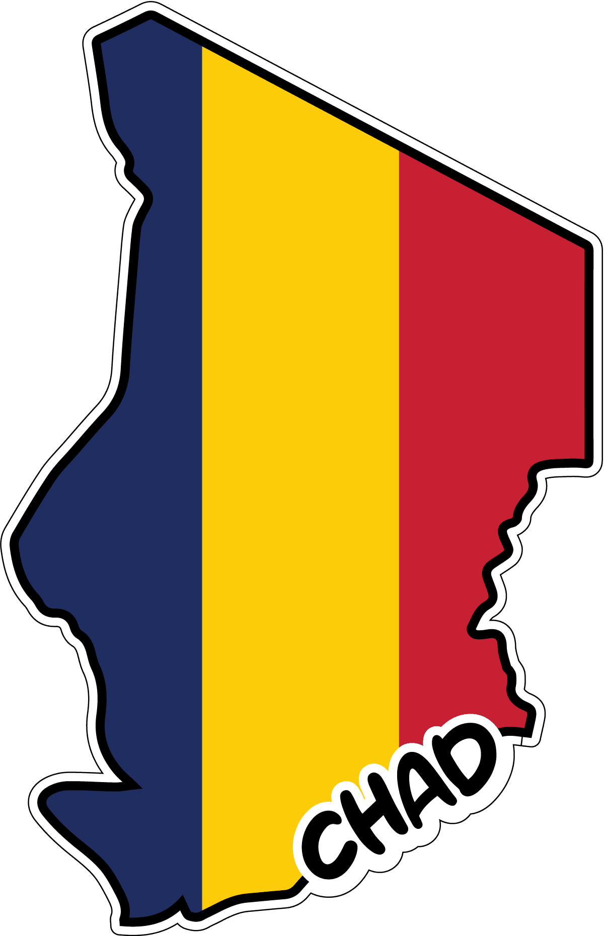 Chad Map Flag Sticker Decal 4 Inches - 4 inch - Walmart.com