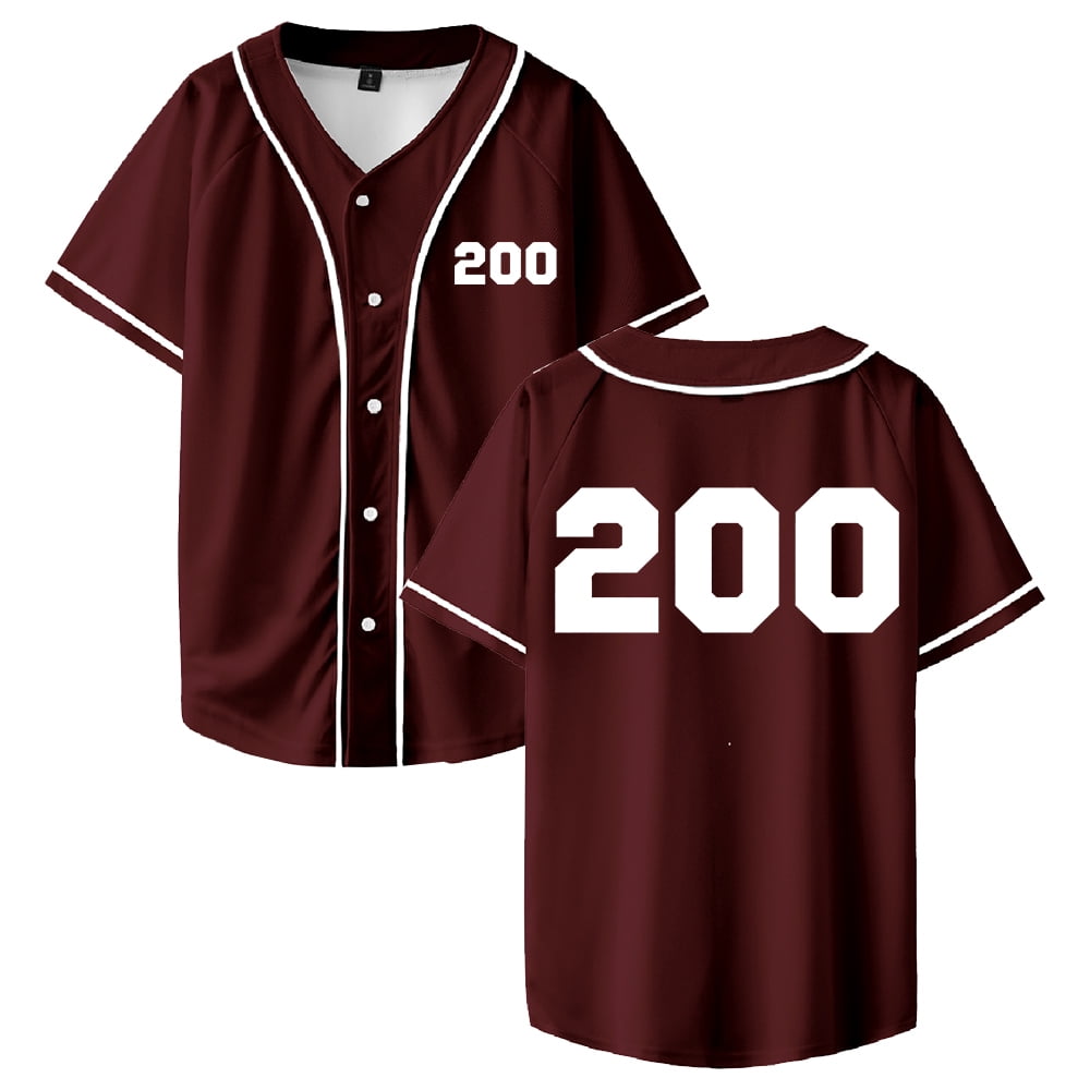 Chad Powers 200 Logo Baseball Jersey Short Sleeve Button-up Shirts ...