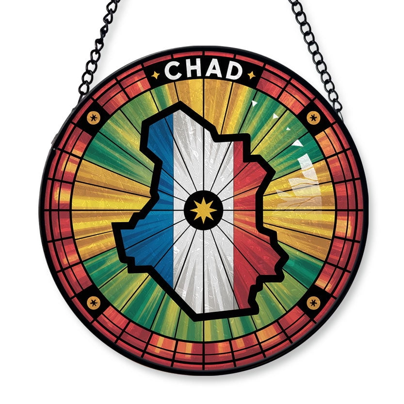 Chad Travel Decor Suncatcher Stained Glass Window Hanging, Gift for ...