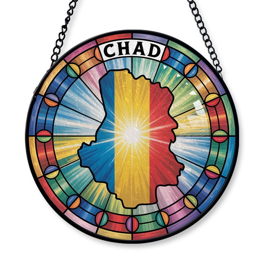 Chad Travel Decor Suncatcher Stained Glass Window Hanging, Gift for ...