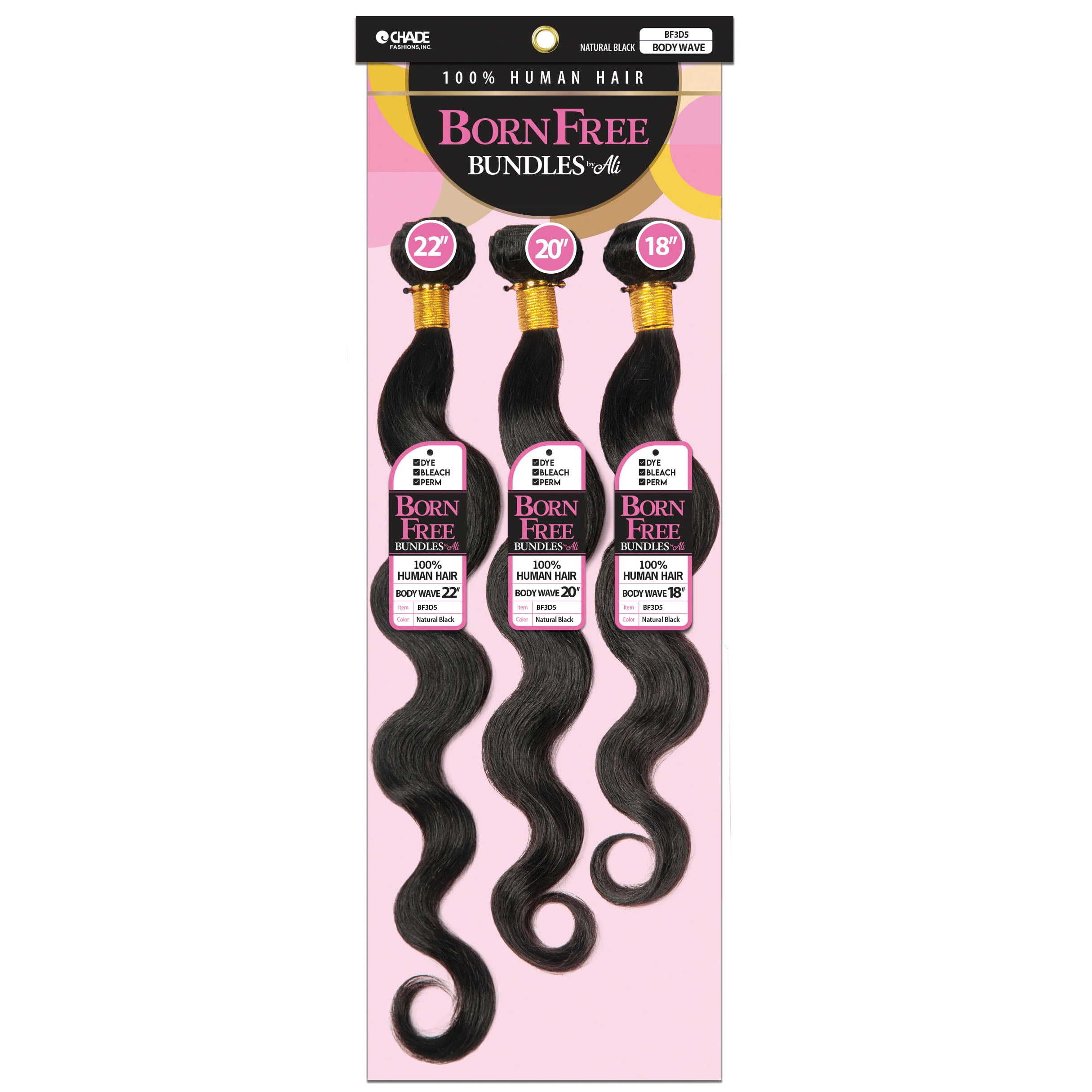 Chade Born Free Bundles by Ali 100% Human Hair Extensions - BODY WAVE ...