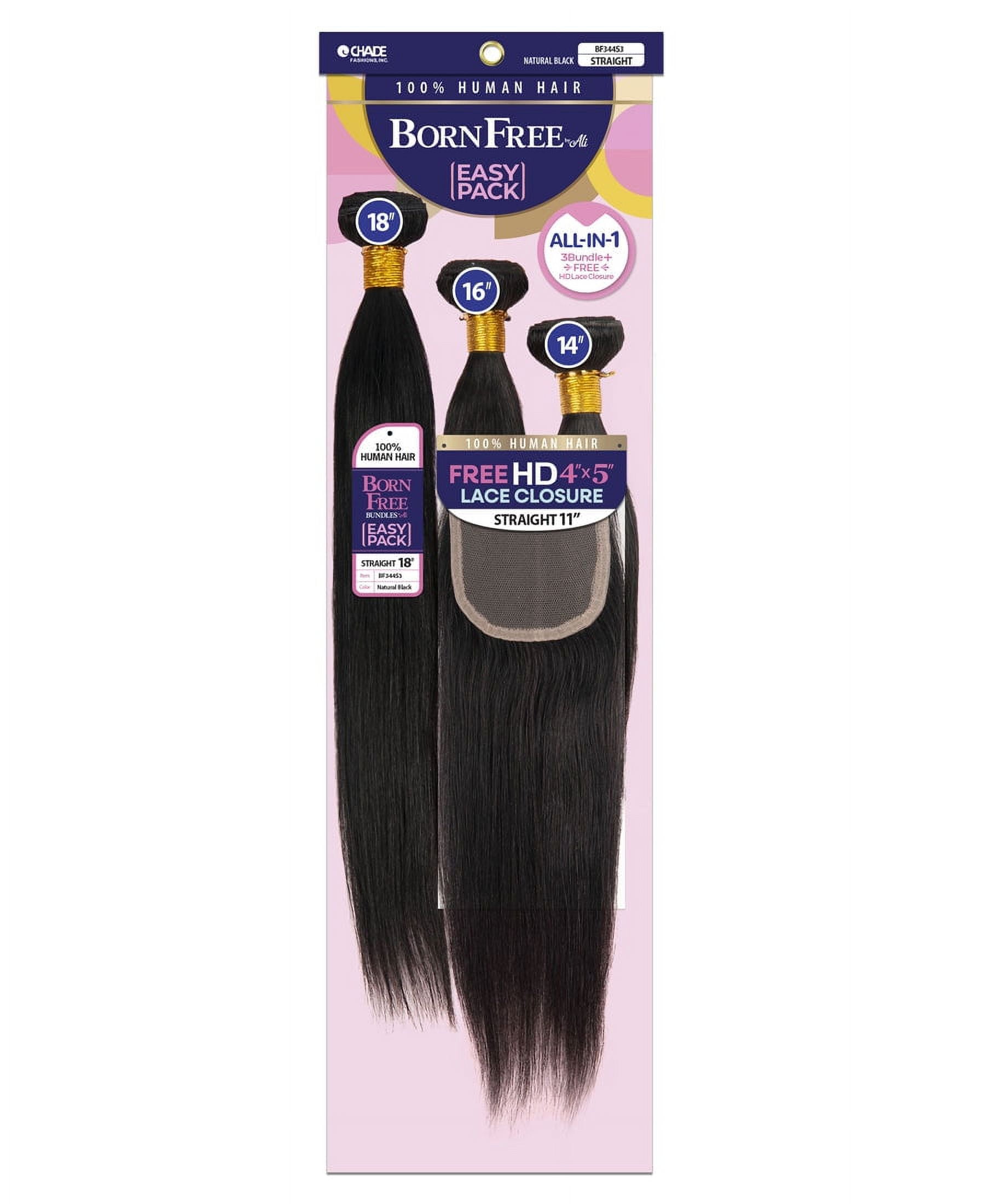 Chade Born Free by Ali STRAIGHT Easy Pack 100% Human Hair All-in-One ...