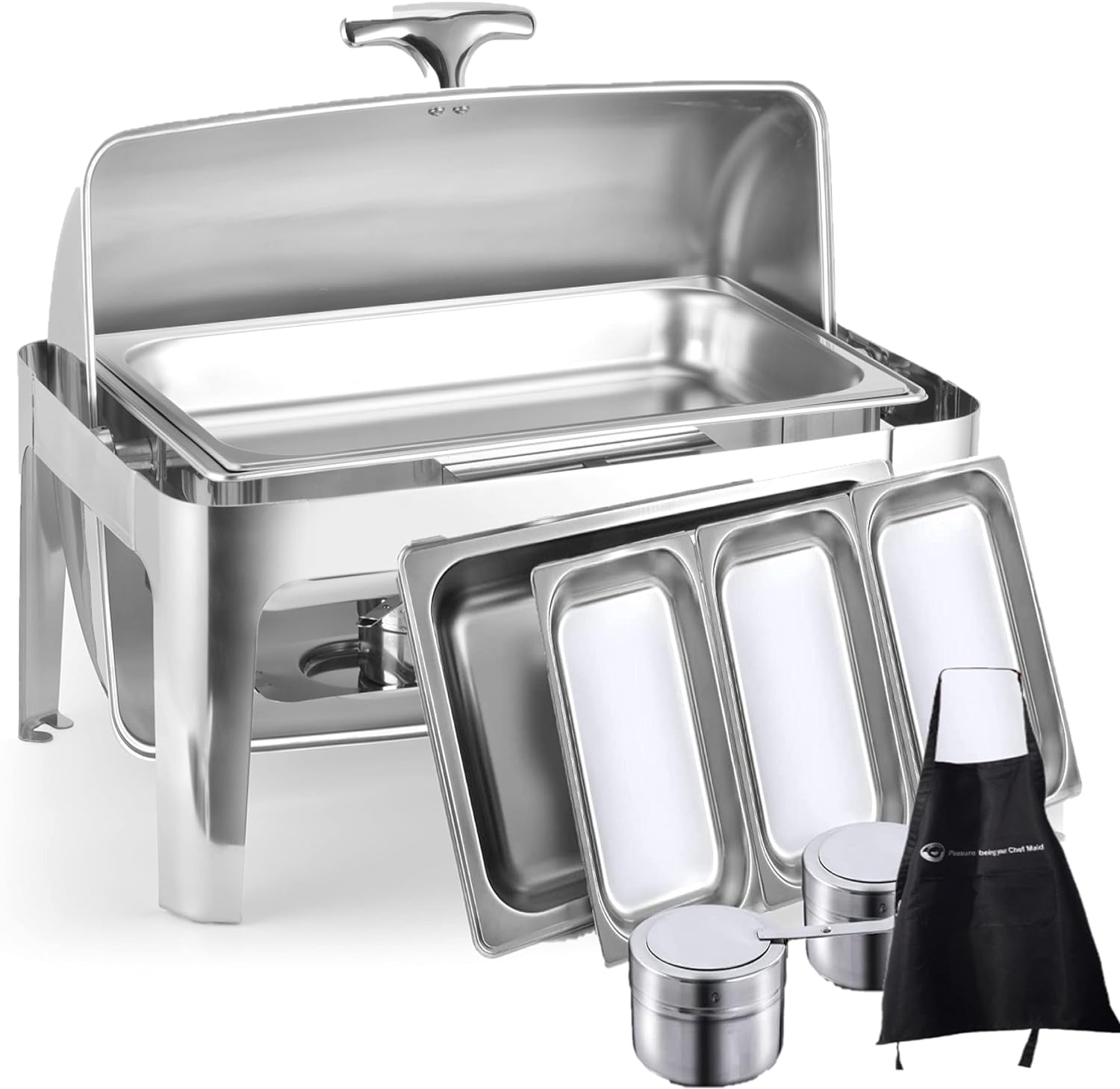 Chafer Dish - 8-quart capacity -rectangular – Includes Food Pan, Water ...