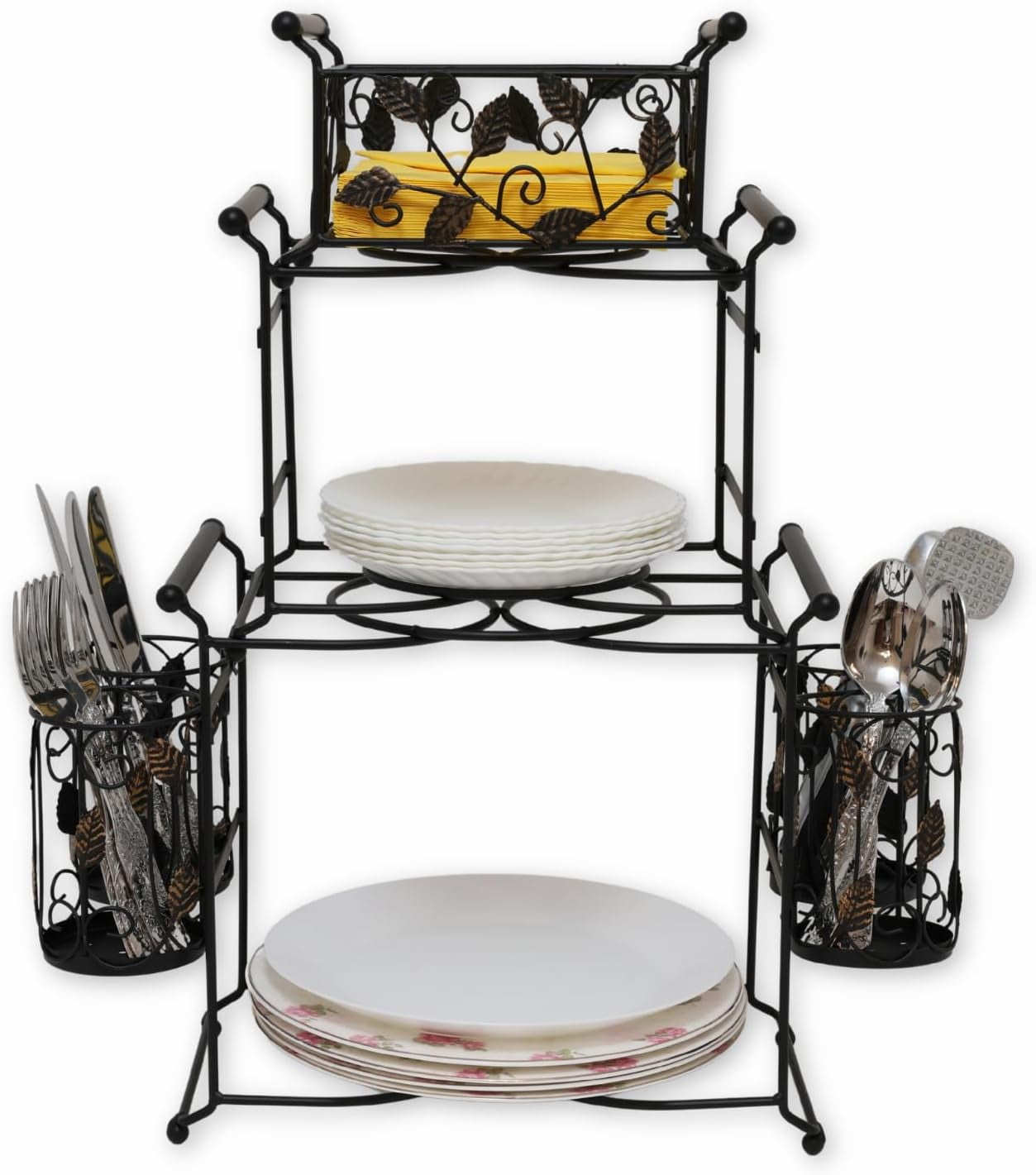 Chaffing Dish Buffet Set – 3-Tier Chaffee Buffet Set with Plate, Napkin ...